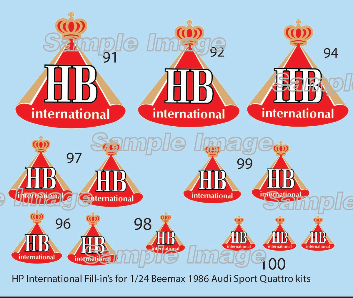 HB International tobacco Fill-ins Decal Sheet for 1/24 Beemax 1986 Aud ...