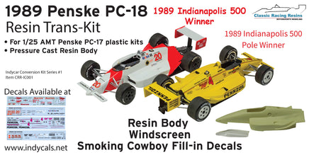 1989 Penske PC-18 resin trans kit Indy for 1/25 AMT Penske PC17 kits M ...